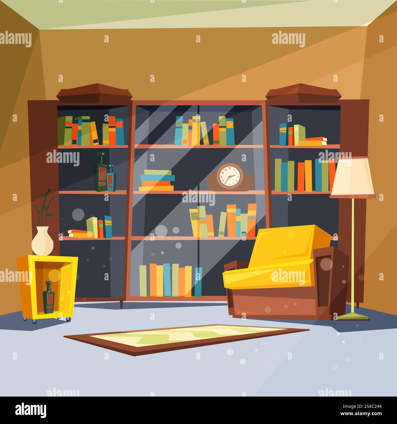 Room with books. House apartment with home library shelves inside of ...