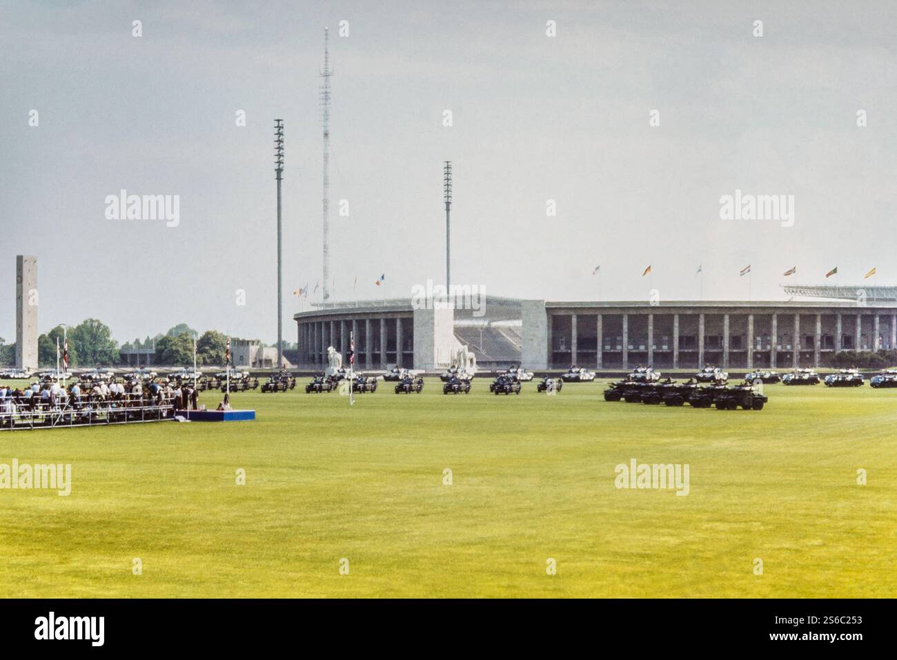 Berlin, Germany. 24 May 1985. Crowds and military service men are ...