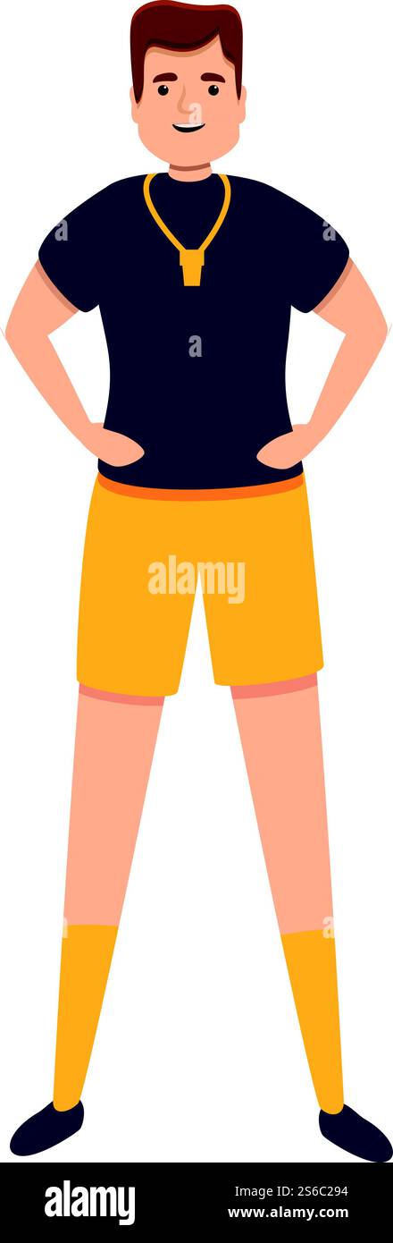 Smiling referee icon. Cartoon of smiling referee vector icon for web ...