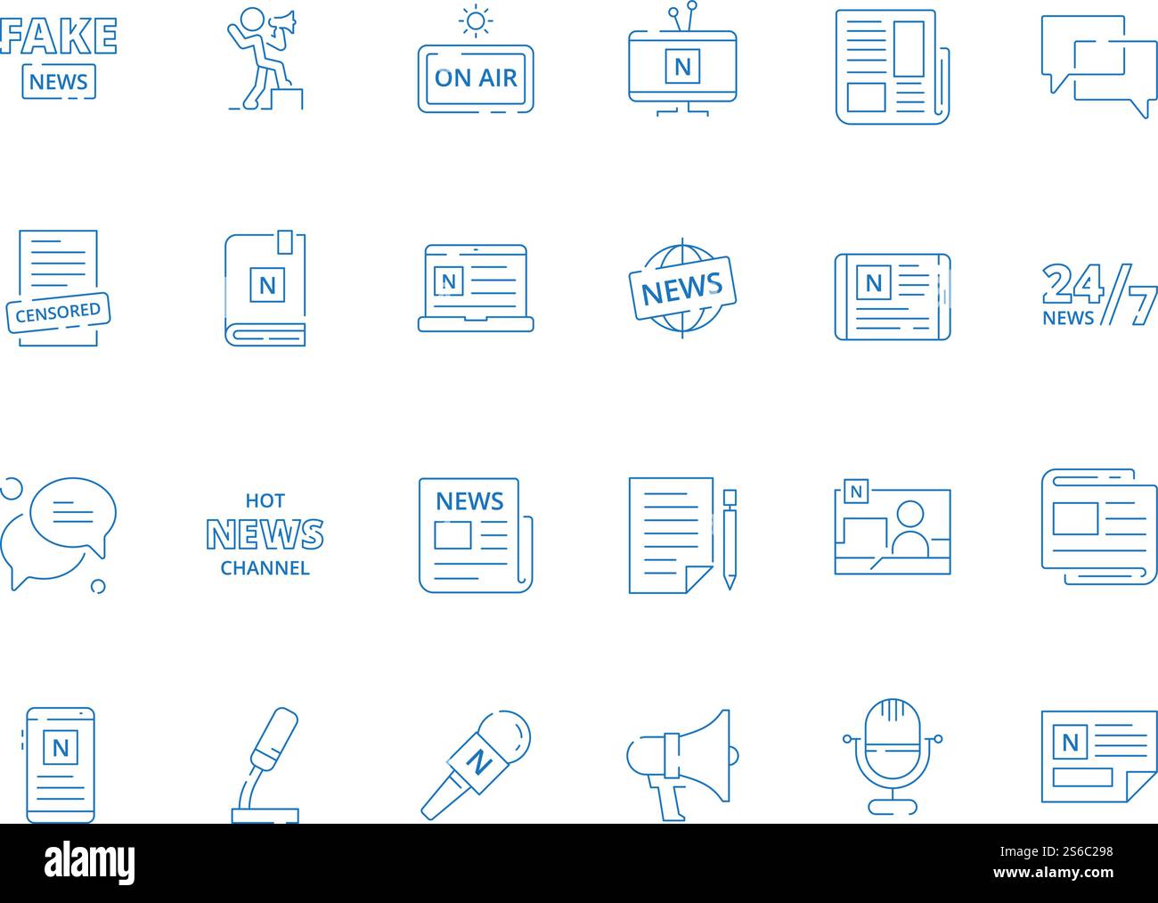 News symbols. Business newspaper online magazine various information ...