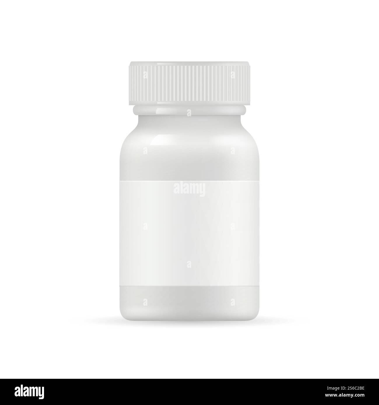 Realistic medication bottle mockup vector. White pills or drugs packing ...
