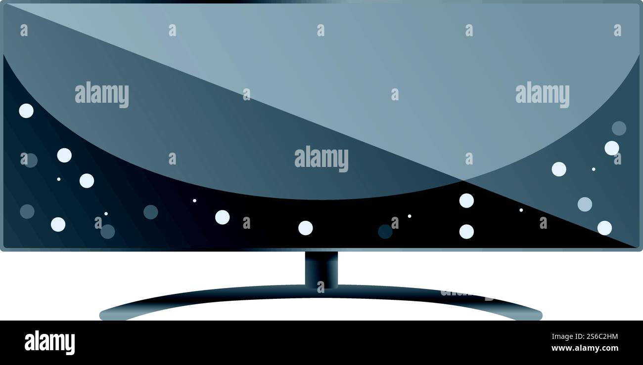 Wide screen monitor icon. Cartoon of wide screen monitor vector icon ...