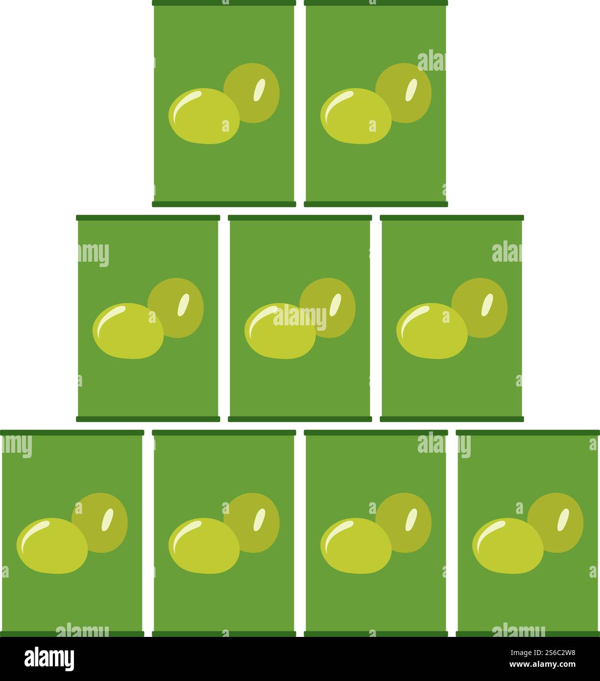 Stack Of Olive Cans Icon. Flat Color Design. Vector Illustration Stock ...