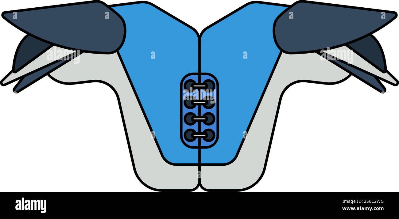 American Football Chest Protection Icon. Editable Outline With Color ...