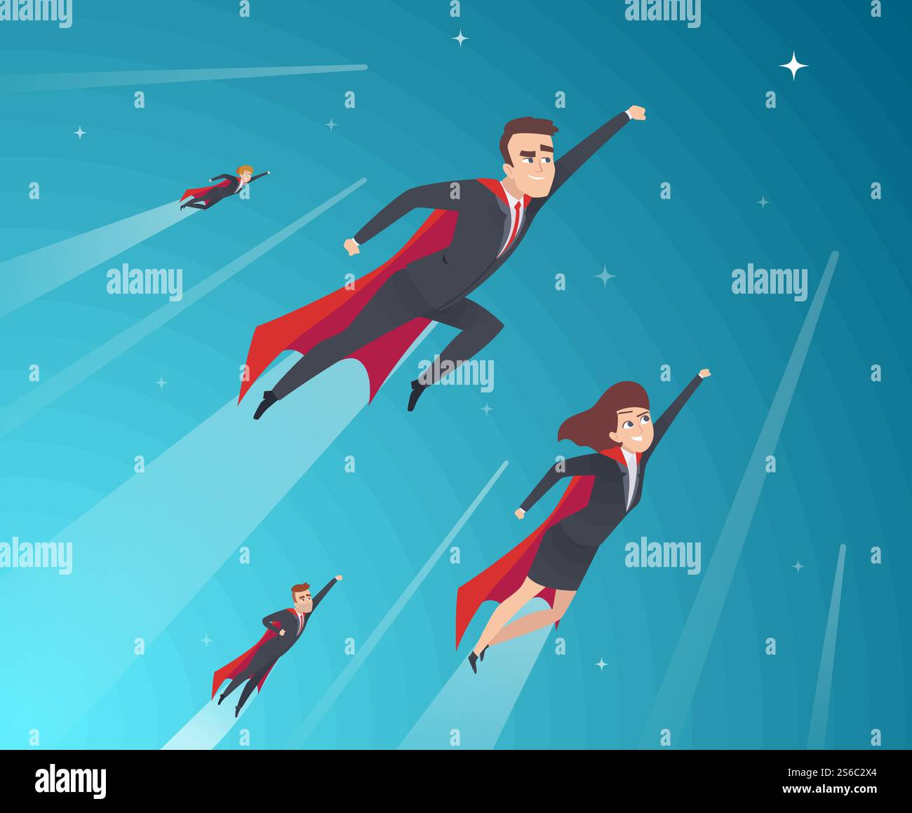 Business concept characters. Professional team working powerful ...