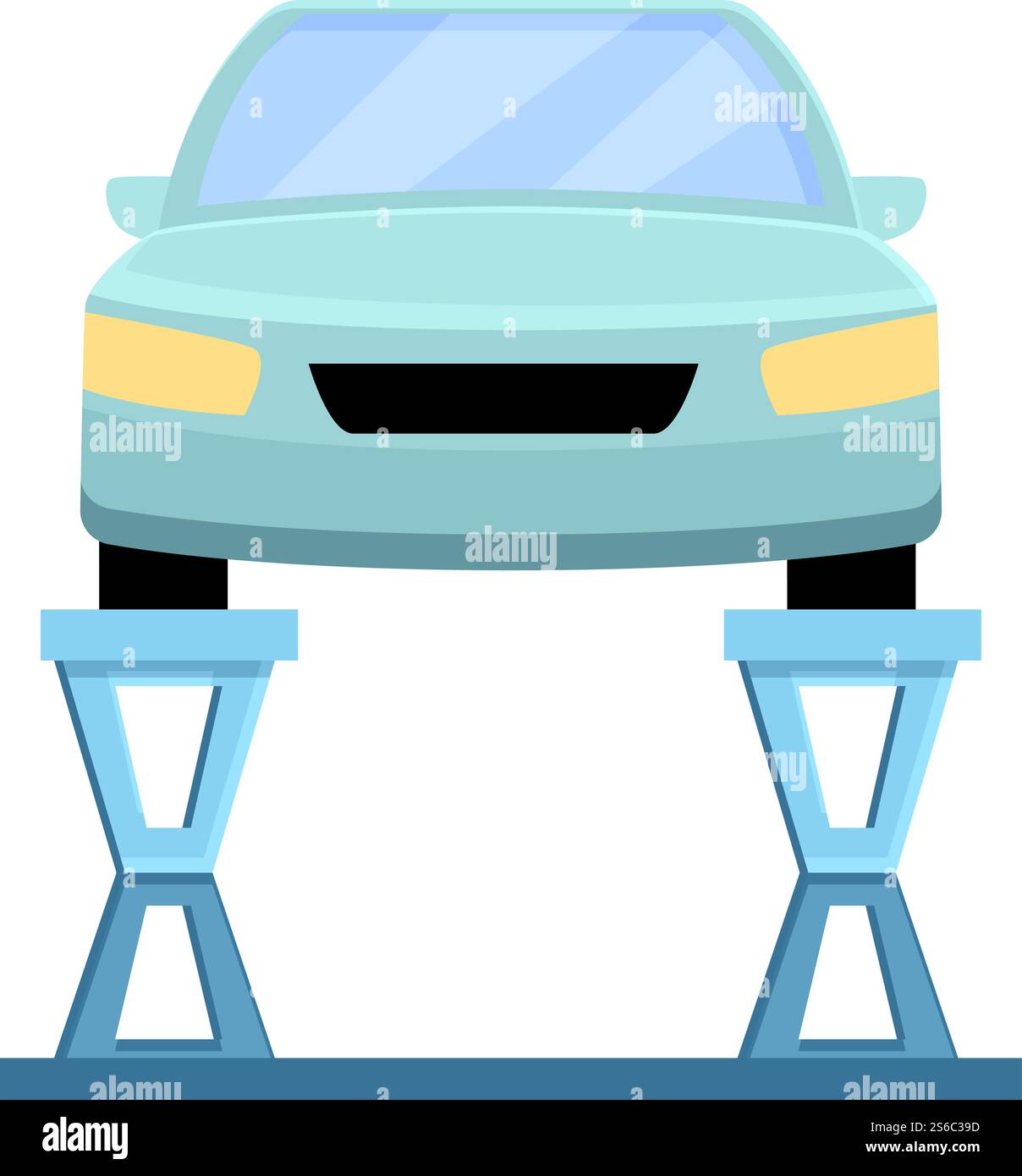 Car on lift icon. Cartoon of car on lift vector icon for web design ...