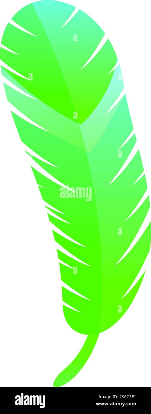 Green feather icon. Cartoon of green feather vector icon for web design ...