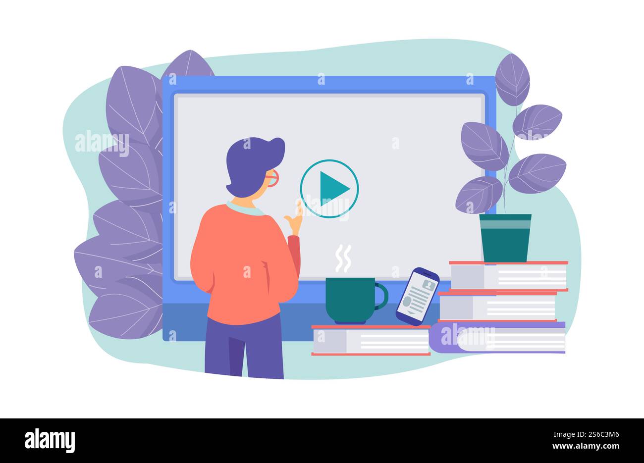 Online education vector concept. E-learning, student and digital ...