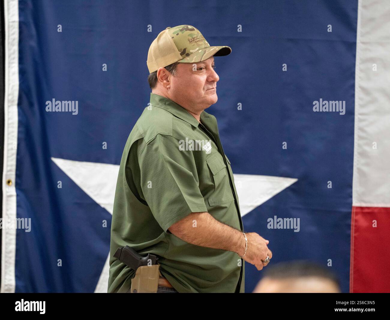 Eagle Pass Texas USA, November 26 2024: Texas "Border Czar" MIKE BANKS ...