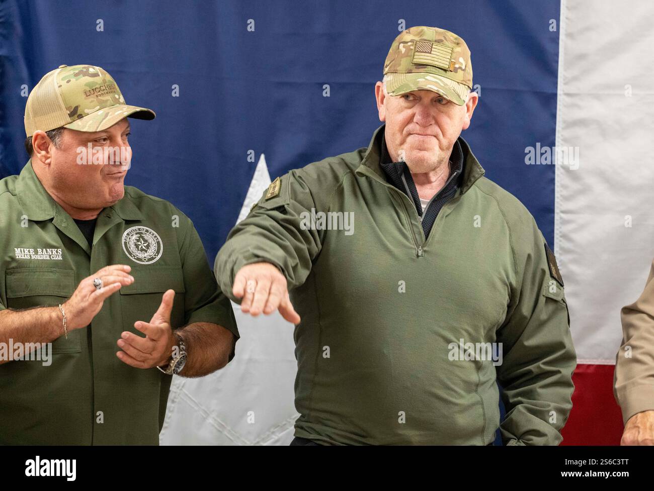 Eagle Pass Texas USA, November 26 2024: Texas "Border Czar" MIKE BANKS ...