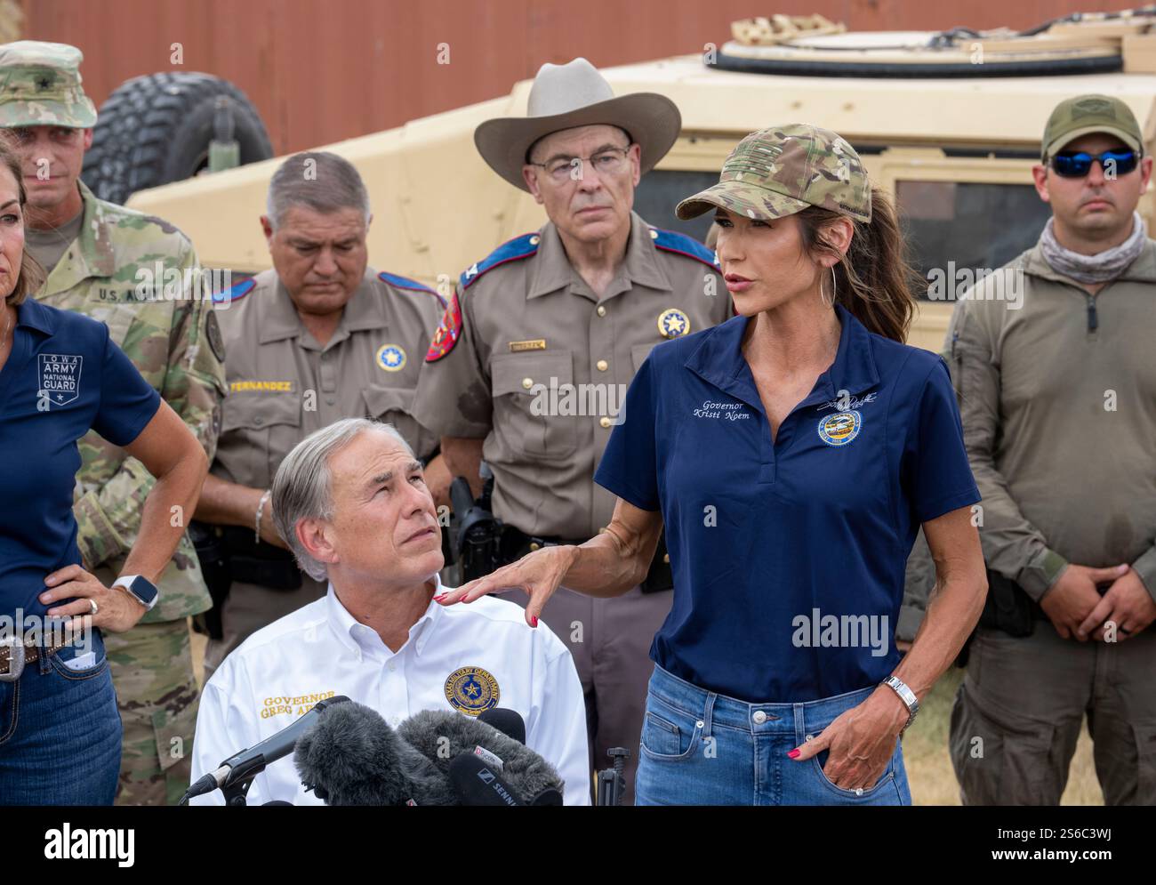 Eagle Pass Texas, August 21 2023: Governor of South Dakota KRISTI NOEM ...