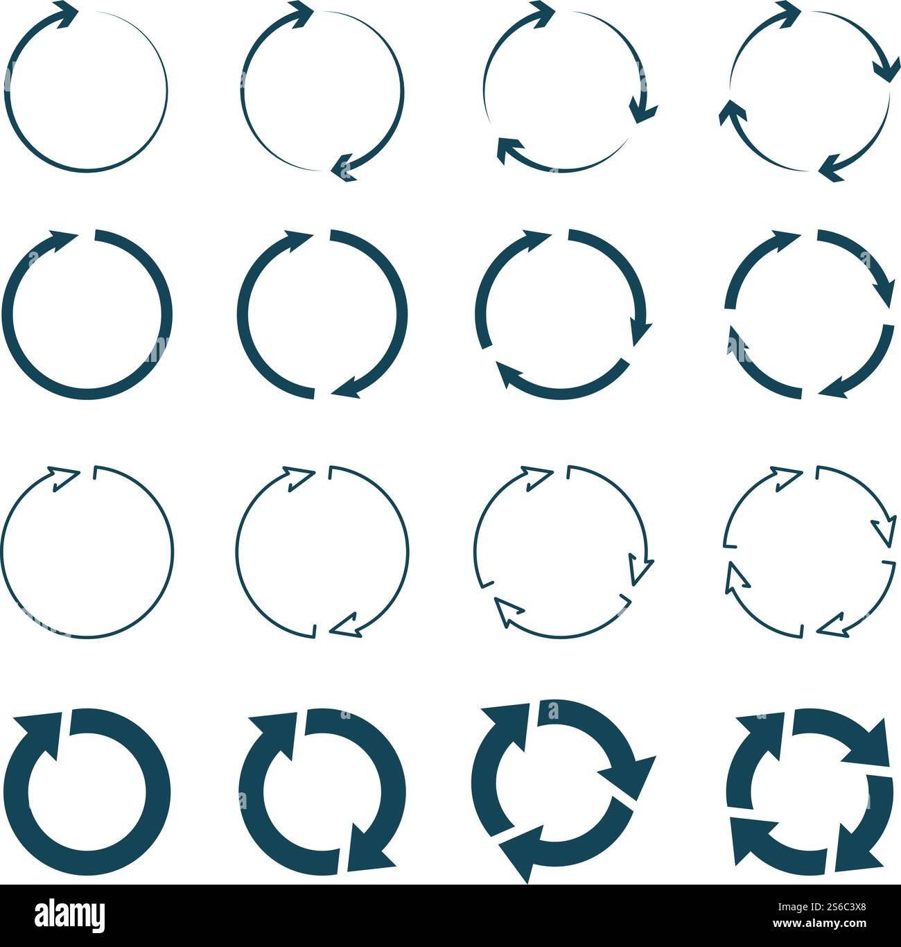 Circle arrows. Right round arrows right pointing symbols vector icon ...