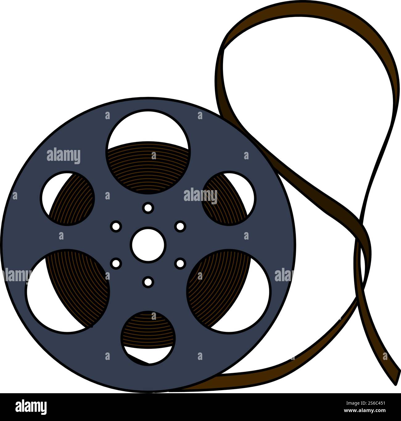 Movie Reel Icon. Editable Outline With Color Fill Design. Vector ...