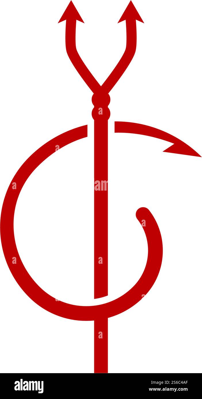 Tail and trident Devil ilustration vector template Design Stock Vector ...