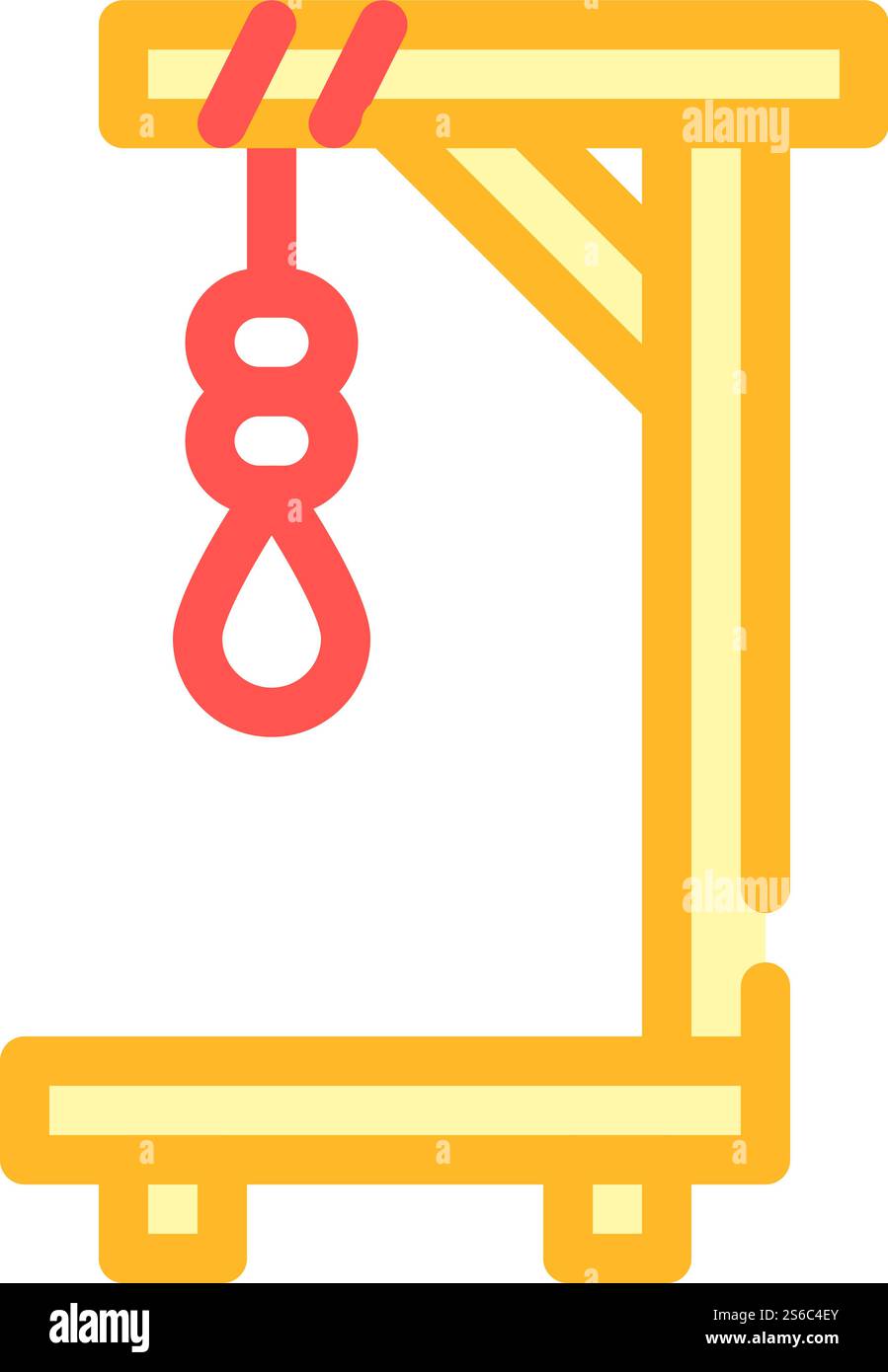 medieval gallows color icon vector. medieval gallows sign. isolated symbol illustration ...