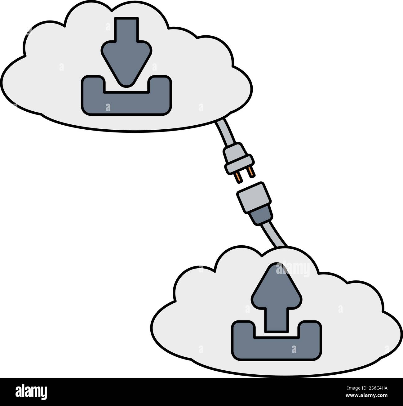 Cloud Connection Icon. Editable Outline With Color Fill Design. Vector ...