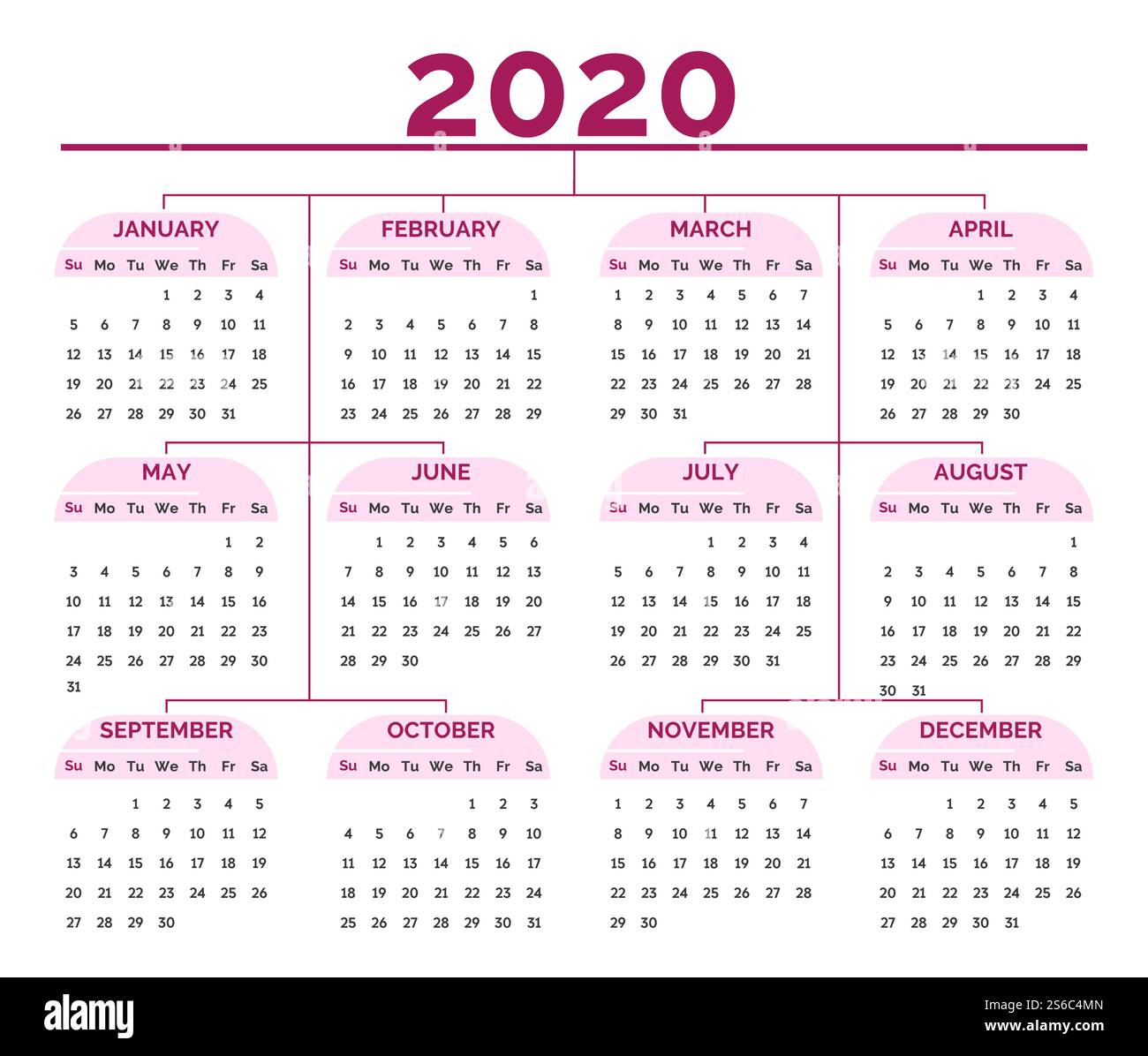 2020 calendar grid, organizer template, business planner, flipboard ...