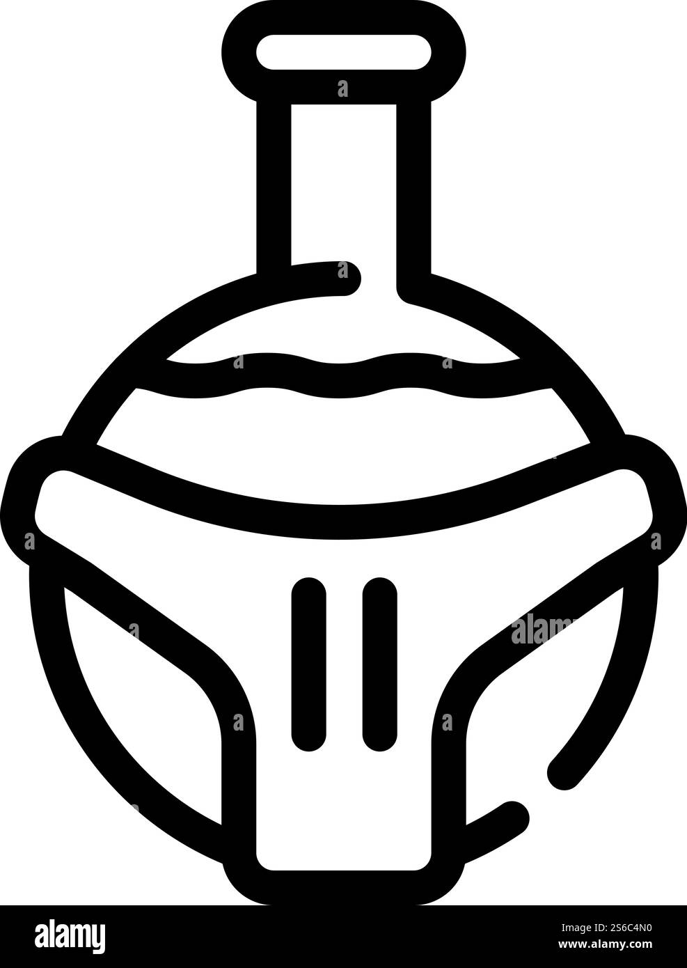 flask with liquid line icon vector. flask with liquid sign. isolated ...