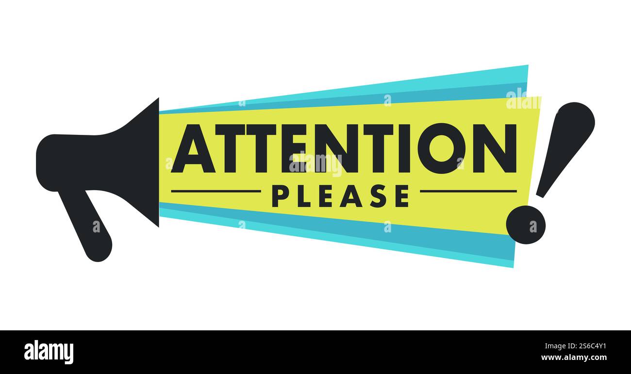 Attention please isolated icon vector, important announcement ...