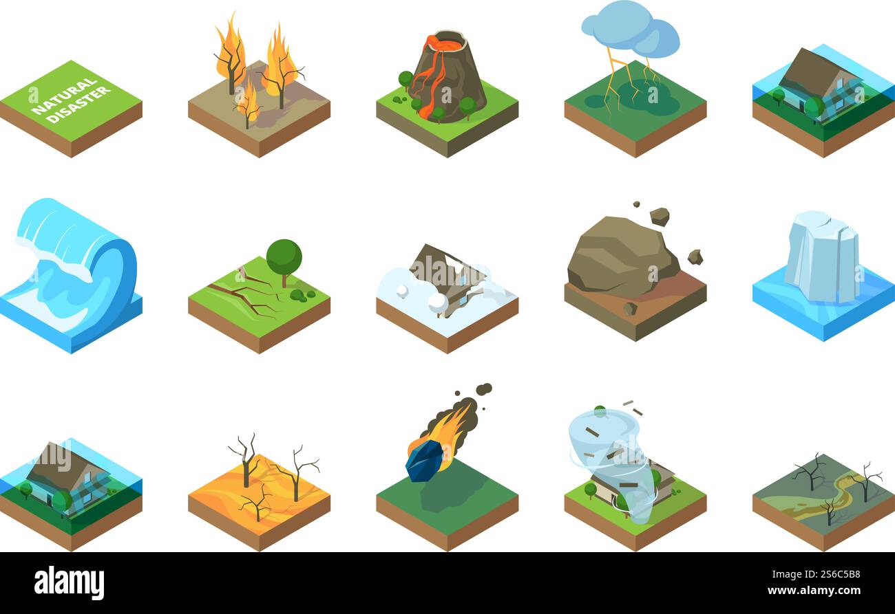 Natural disaster. Global climate change environment earthquake storm ...