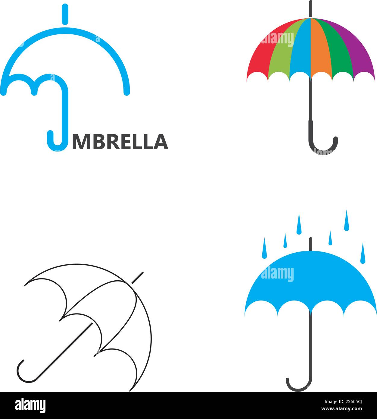 Umbrella illustration logo concept vector template Stock Vector Image ...