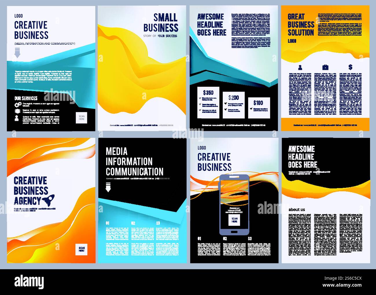 Business flyers. Vector creative brochure abstract geometric forms ...