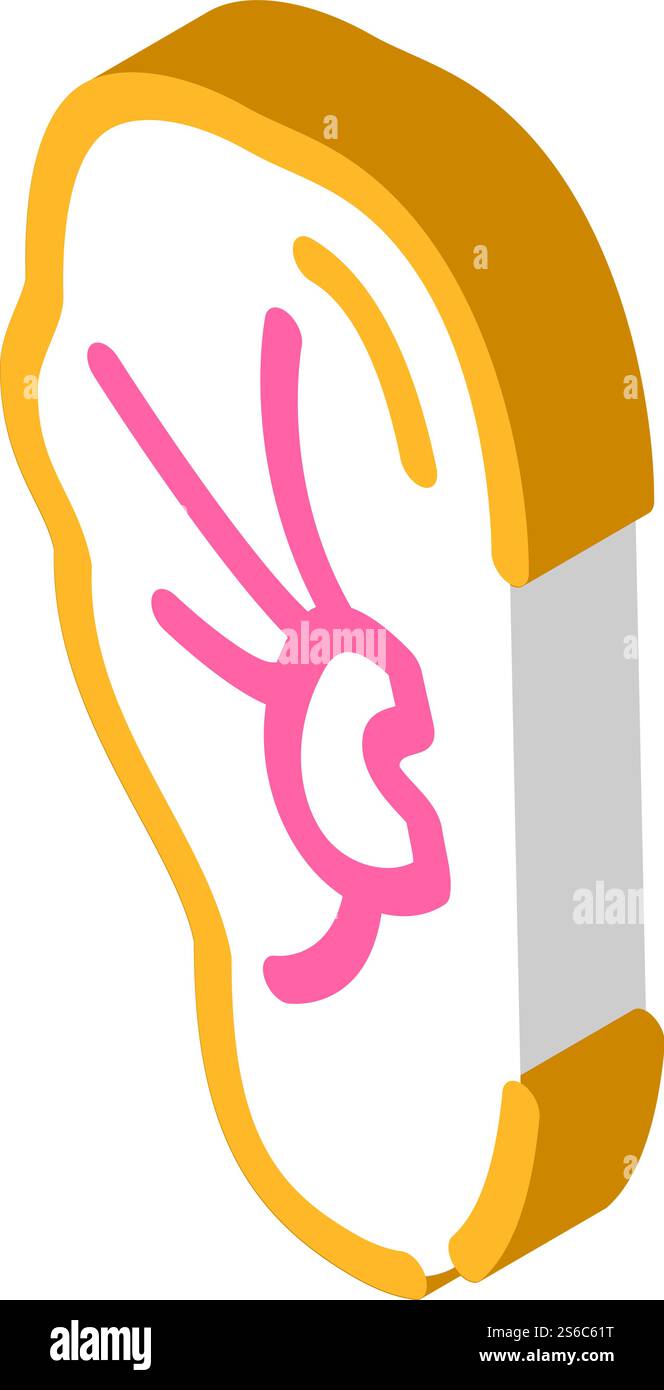 broken wrestler boxer ear isometric icon vector. broken wrestler boxer ...