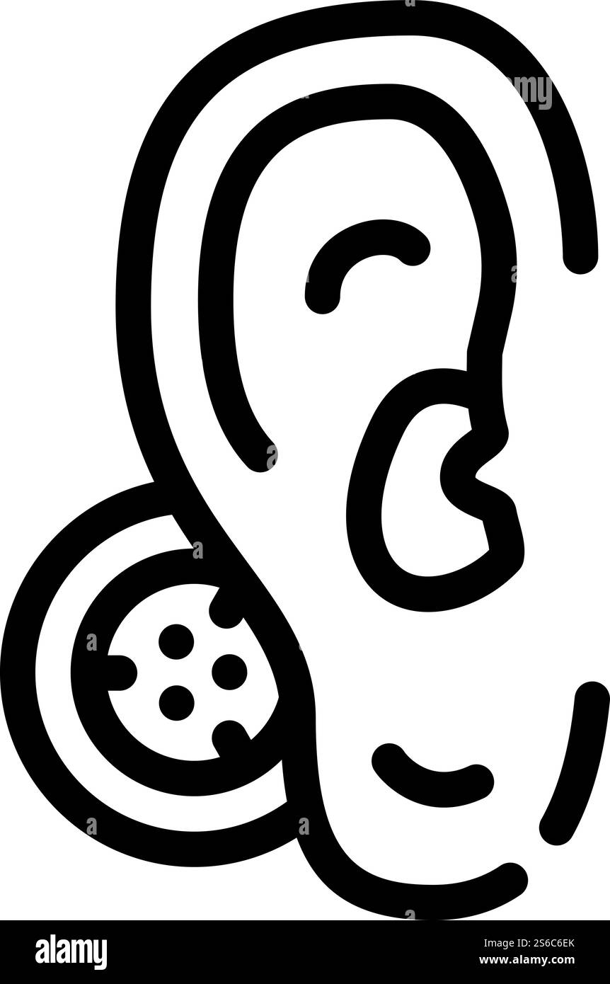 bone conduction hearing aid line icon vector. bone conduction hearing ...