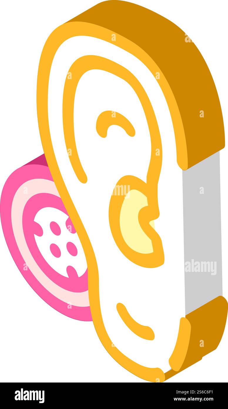 bone conduction hearing aid isometric icon vector. bone conduction ...