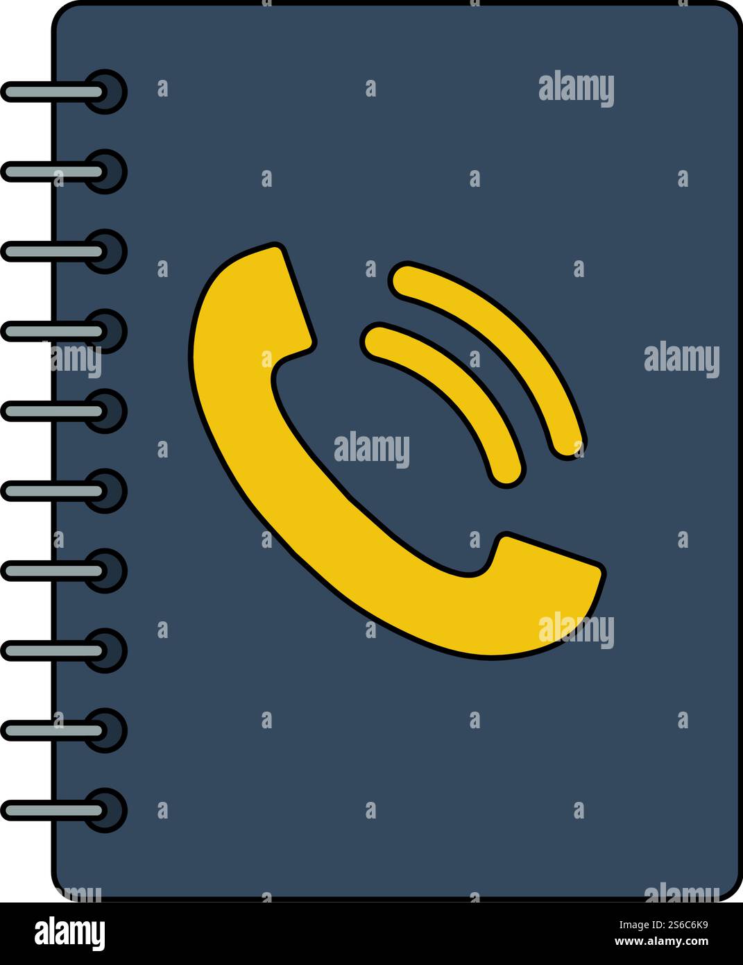 Phone Book Icon. Editable Outline With Color Fill Design. Vector ...
