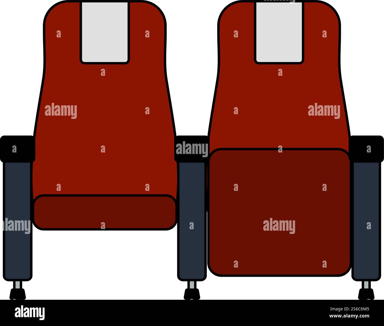 Cinema Seats Icon. Editable Outline With Color Fill Design. Vector ...