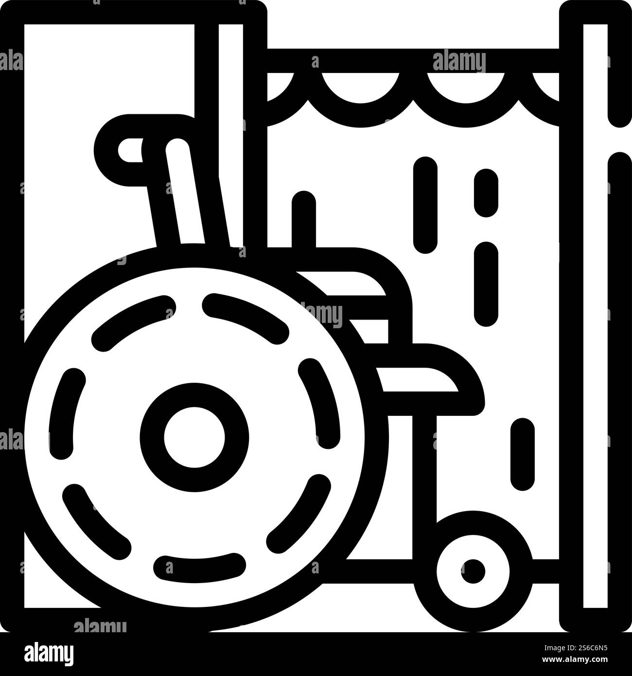 disabled voting booth line icon vector. disabled voting booth sign ...