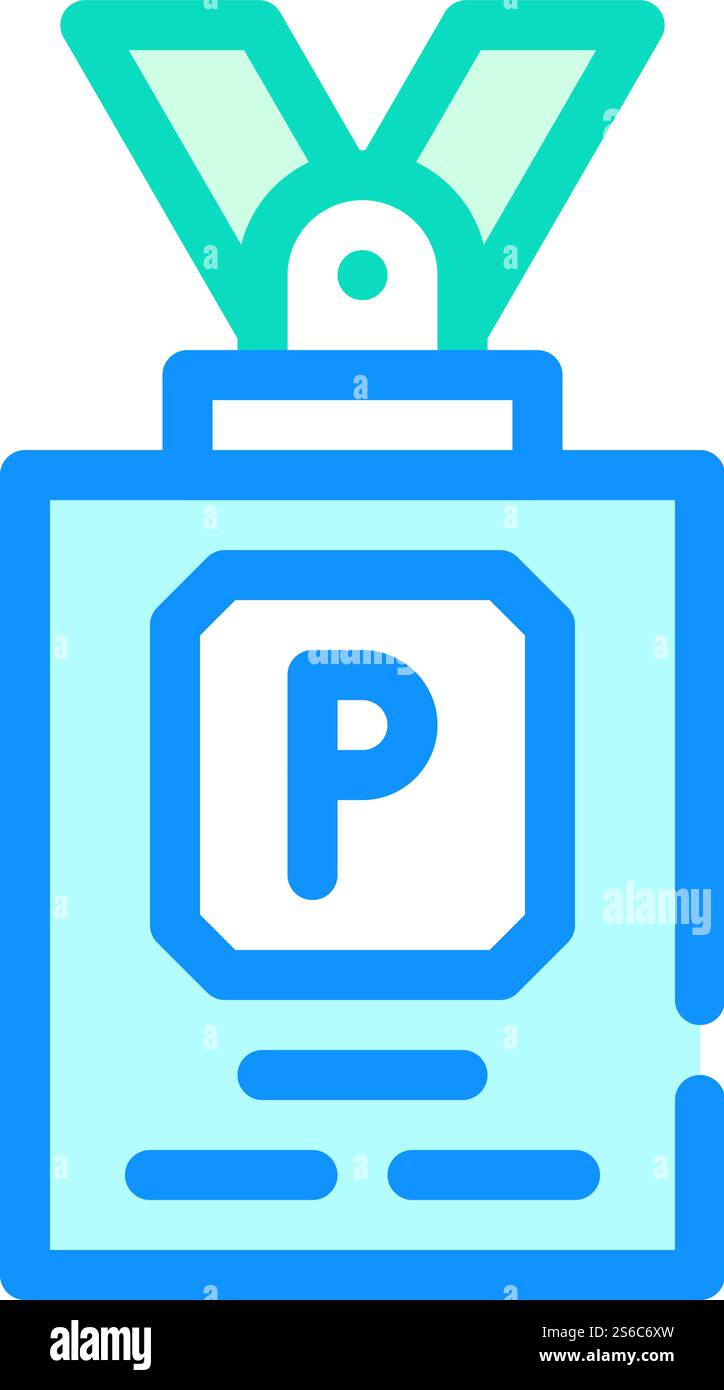 journalist badge color icon vector. journalist badge sign. isolated ...