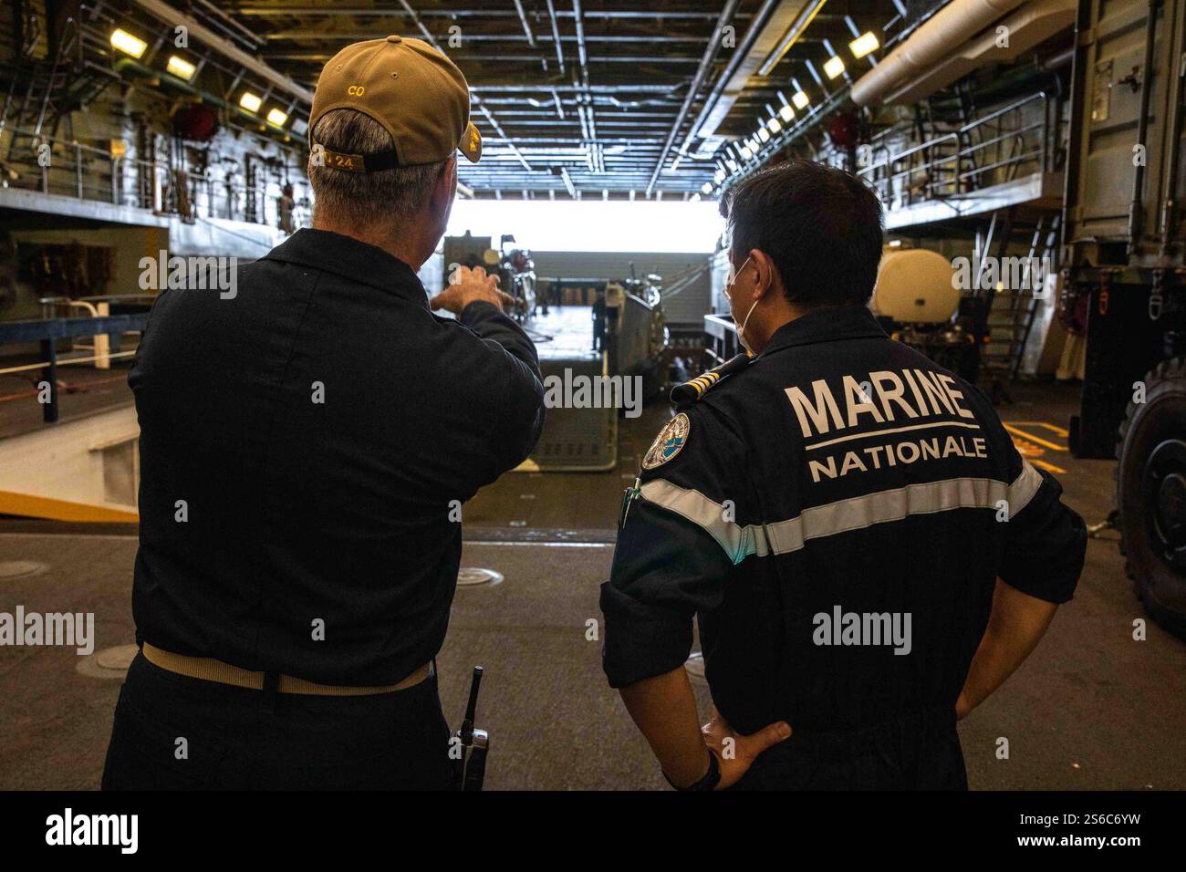 French Navy Captain Tours USS Arlington Stock Photo - Alamy