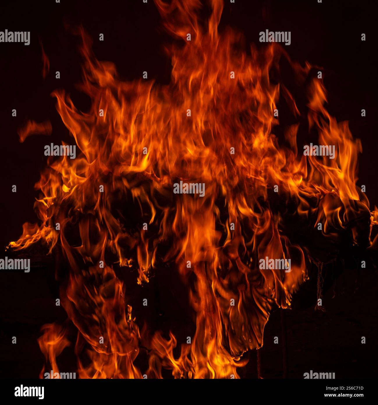 Fire flames on black background. Fire burn flame isolated. Fire flames ...