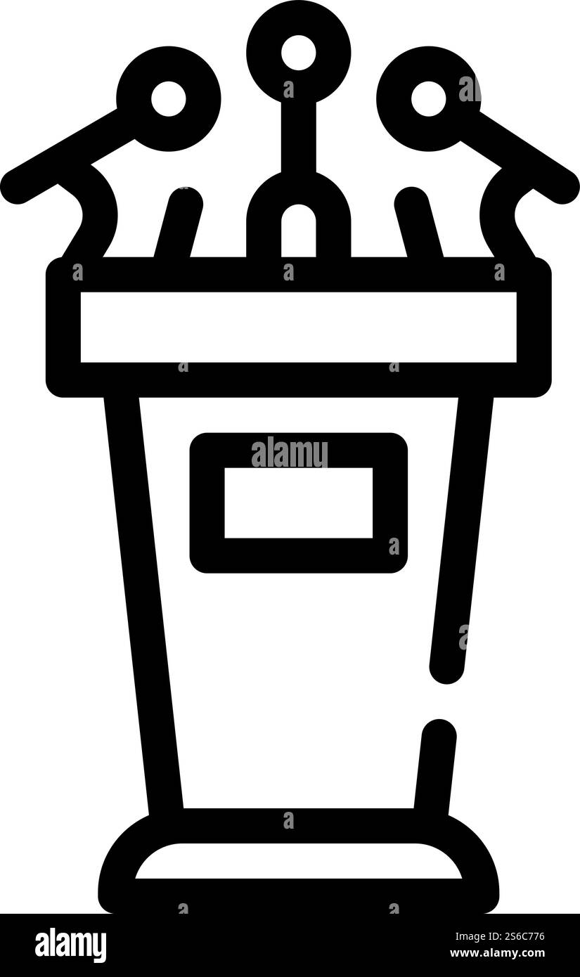 tribune for interview line icon vector. tribune for interview sign ...