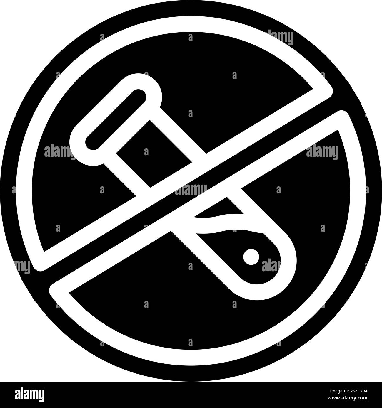 gmo free flask crossed out mark glyph icon vector. gmo free flask ...