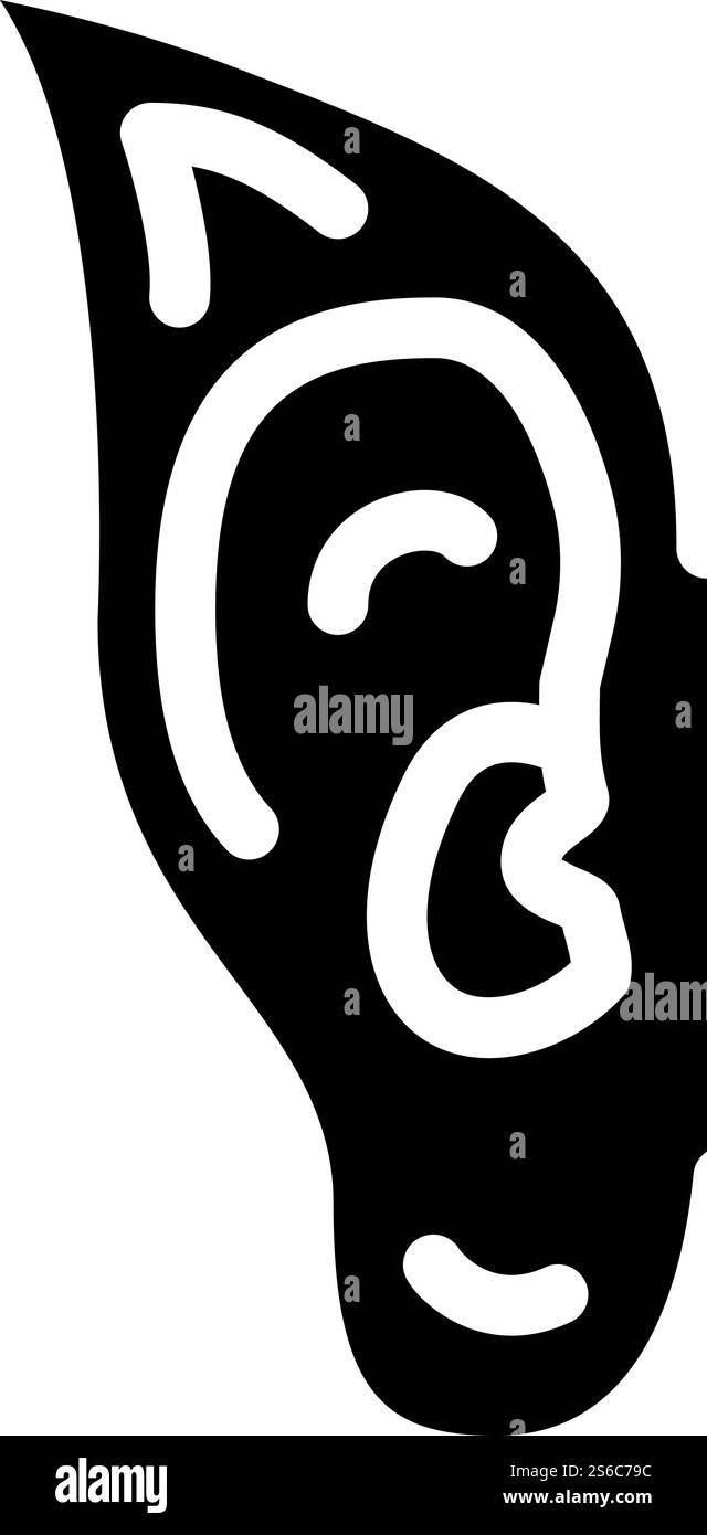elf ears glyph icon vector. elf ears sign. isolated contour symbol ...