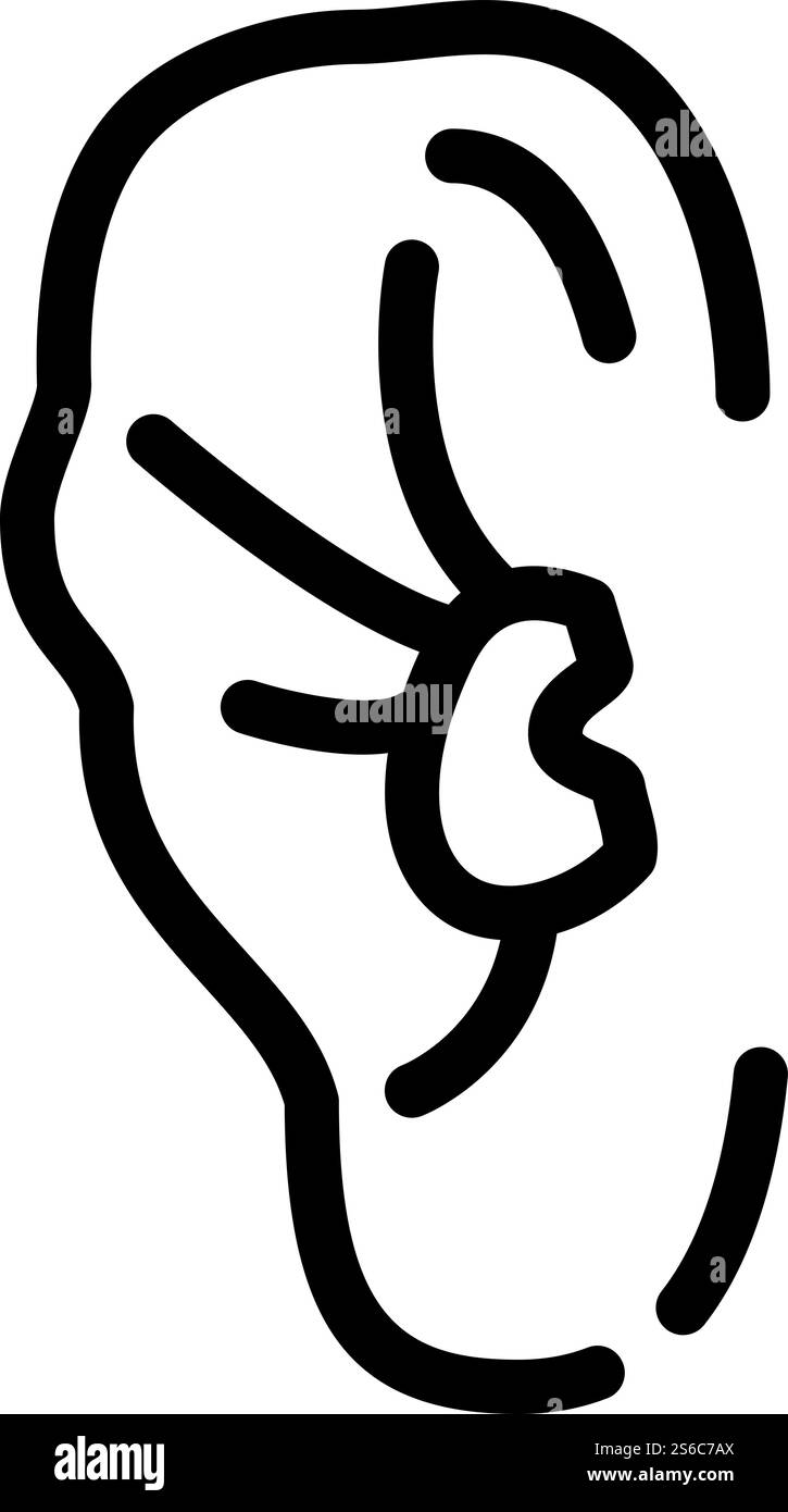 broken wrestler boxer ear line icon vector. broken wrestler boxer ear ...