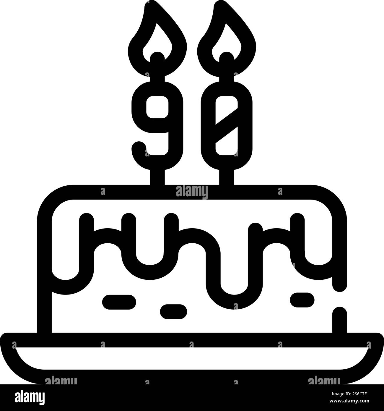 birth cake line icon vector. birth cake sign. isolated contour symbol ...