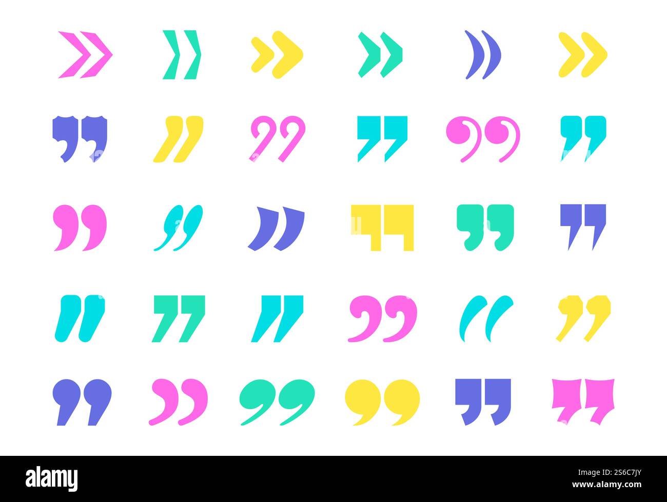 Quote marks isolated on white background. Color quotation marks vector ...