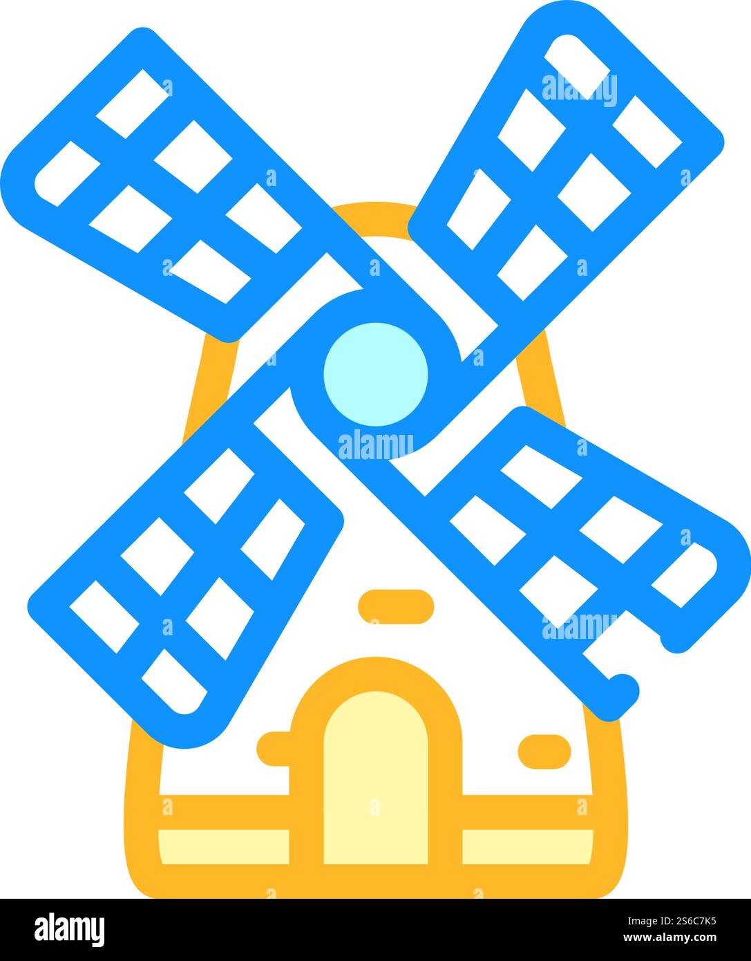 mill building color icon vector. mill building sign. isolated symbol ...