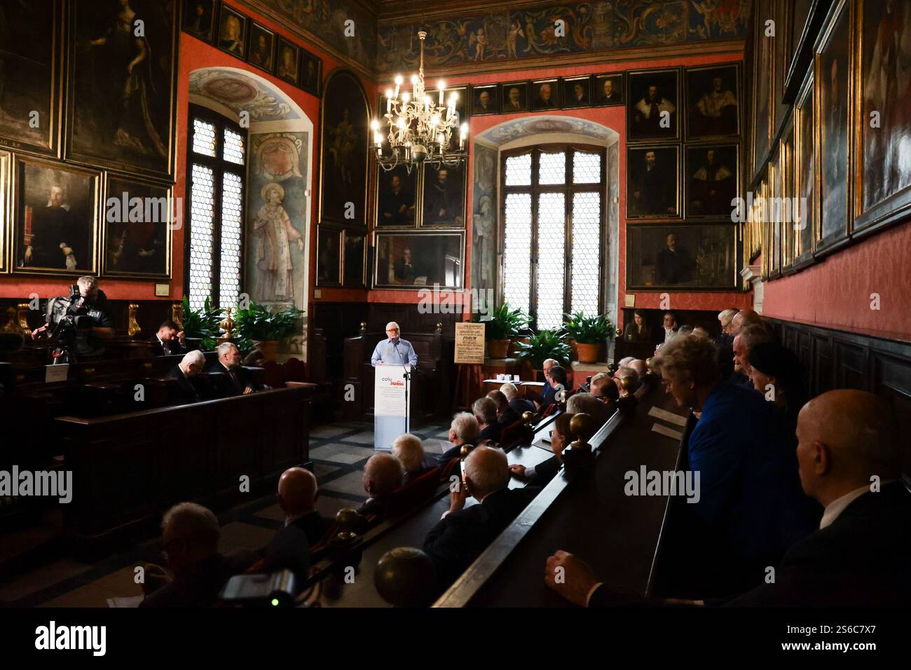 Krakow, Poland. January 16, 2025. Former Polish President and Nobel ...