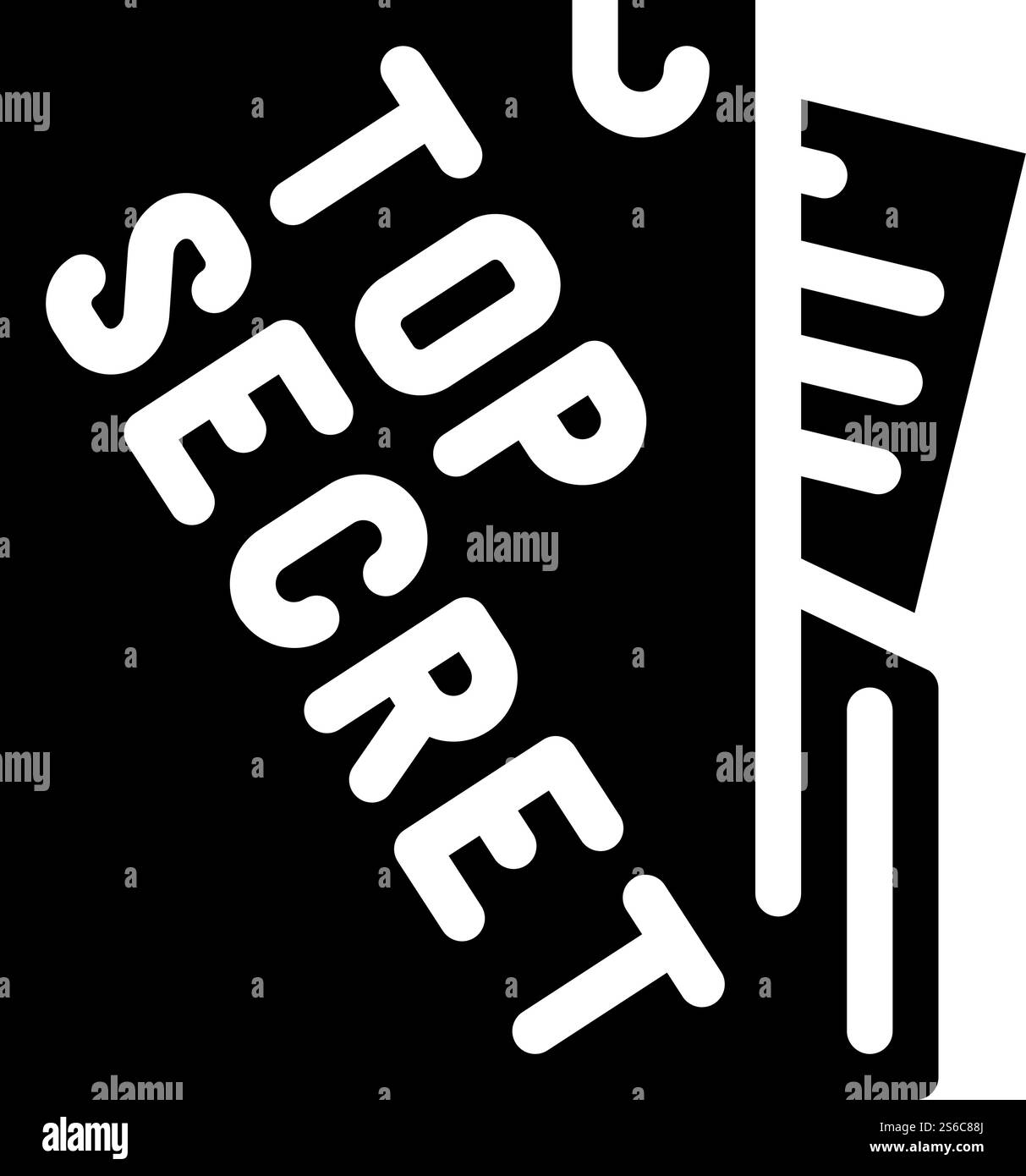 top secret documents glyph icon vector. top secret documents sign ...