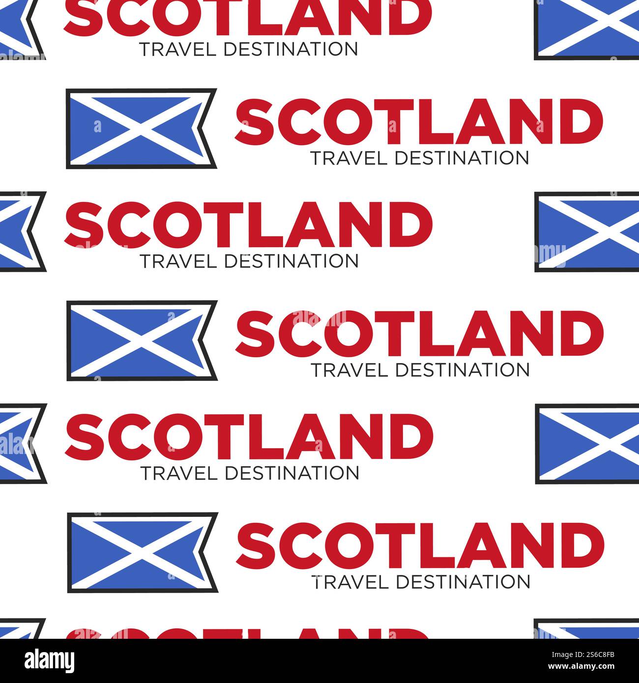 Scottish national flag Scotland travel destination seamless pattern ...