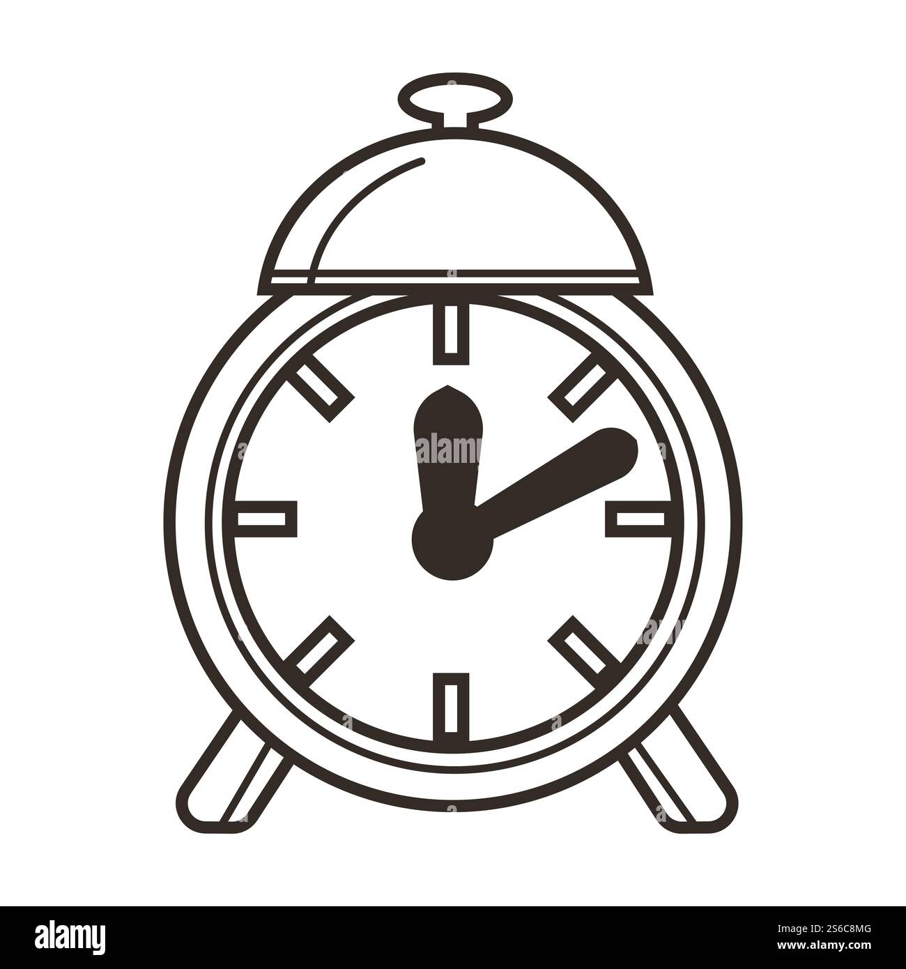 Alarm clock isolated outline icon, awaking to school, time concept ...