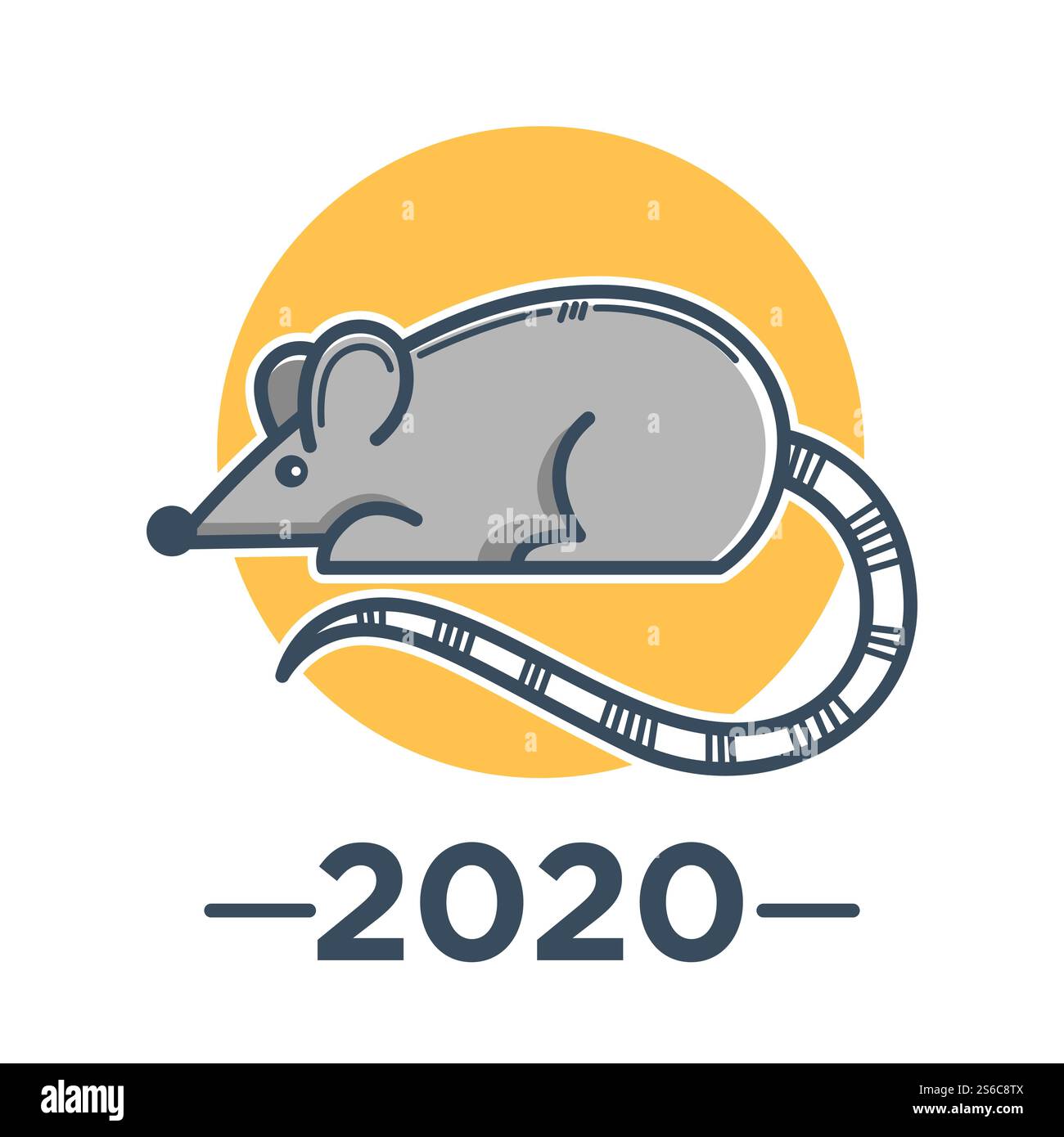 Chinese zodiac sign, rat symbol of Eastern Asian horoscope isolated ...