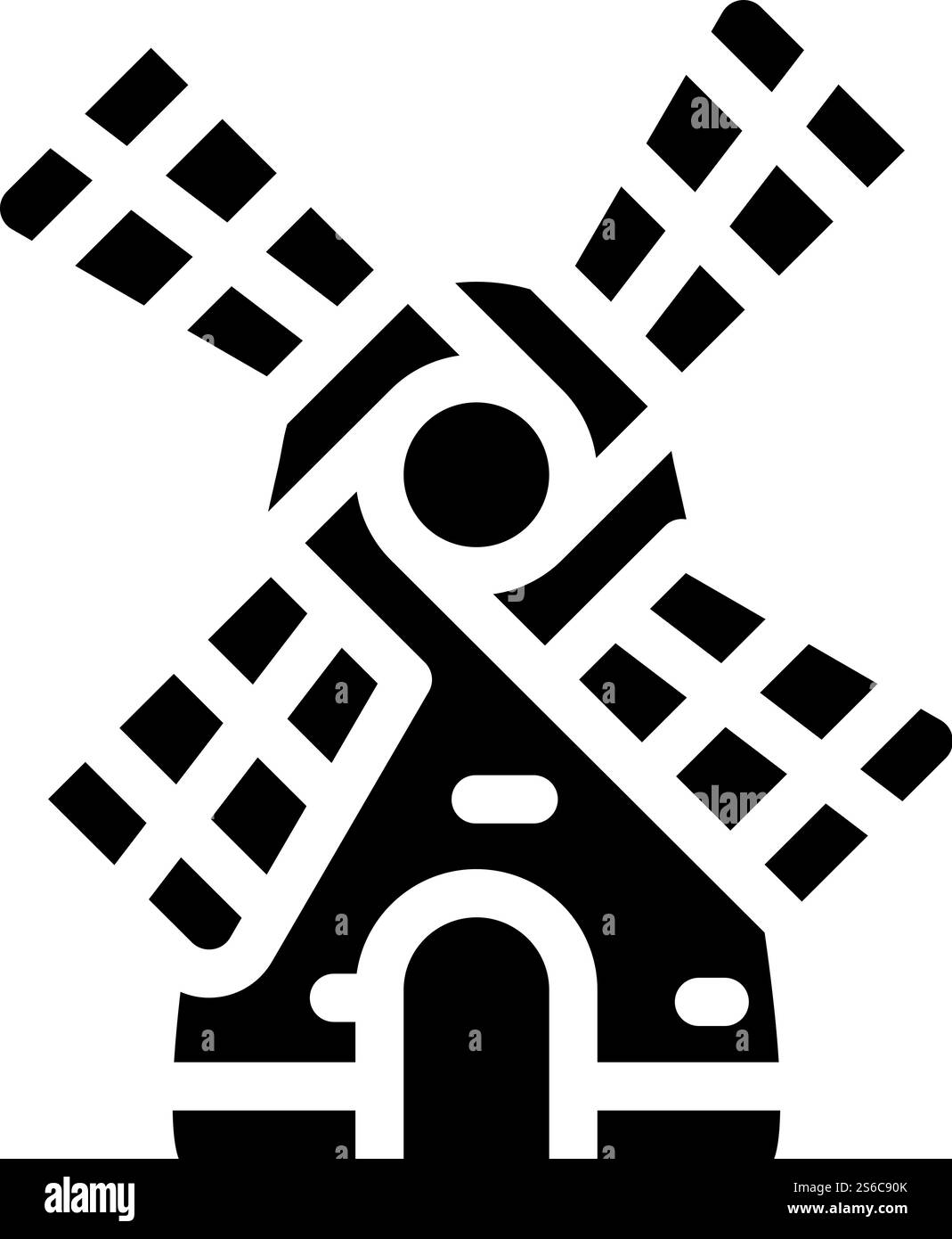 mill building glyph icon vector. mill building sign. isolated contour ...