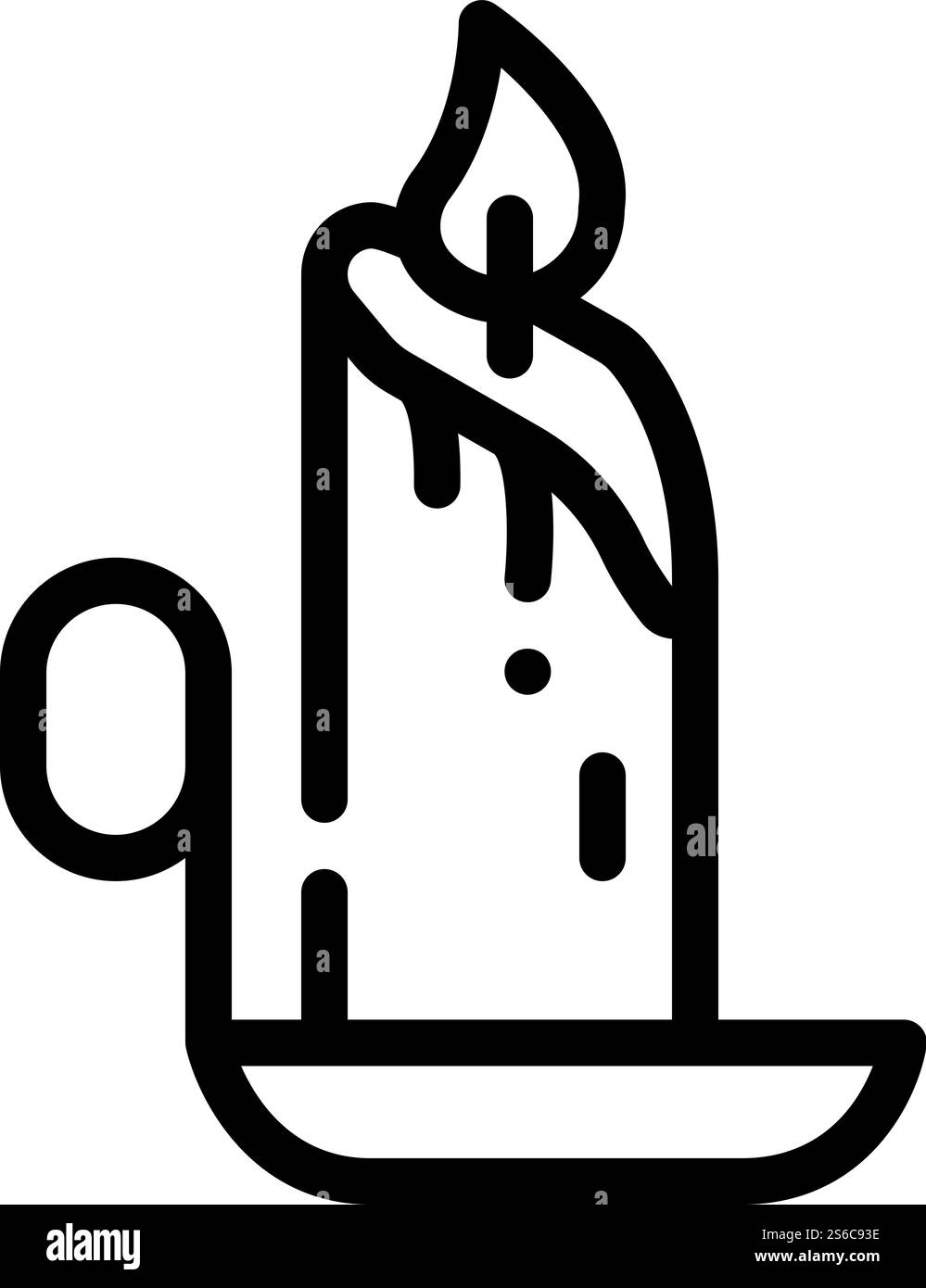 burning candle line icon vector. burning candle sign. isolated contour ...