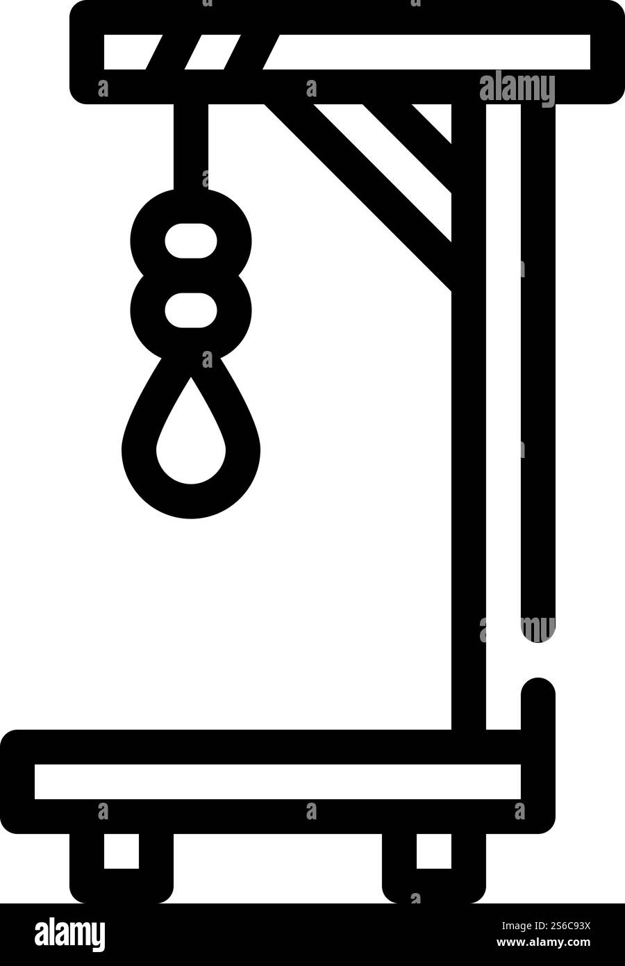medieval gallows line icon vector. medieval gallows sign. isolated contour symbol black ...